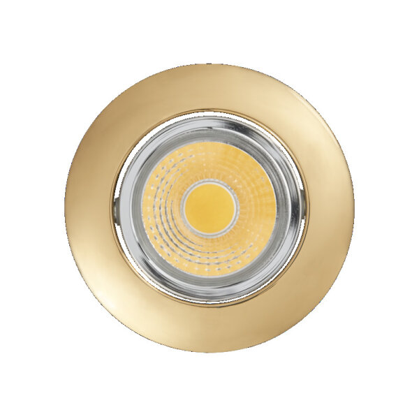 LED Downlight "A 5068 T Flat" 8W 930 (Warmweiß) Gold + Chrom dimmbar ...
